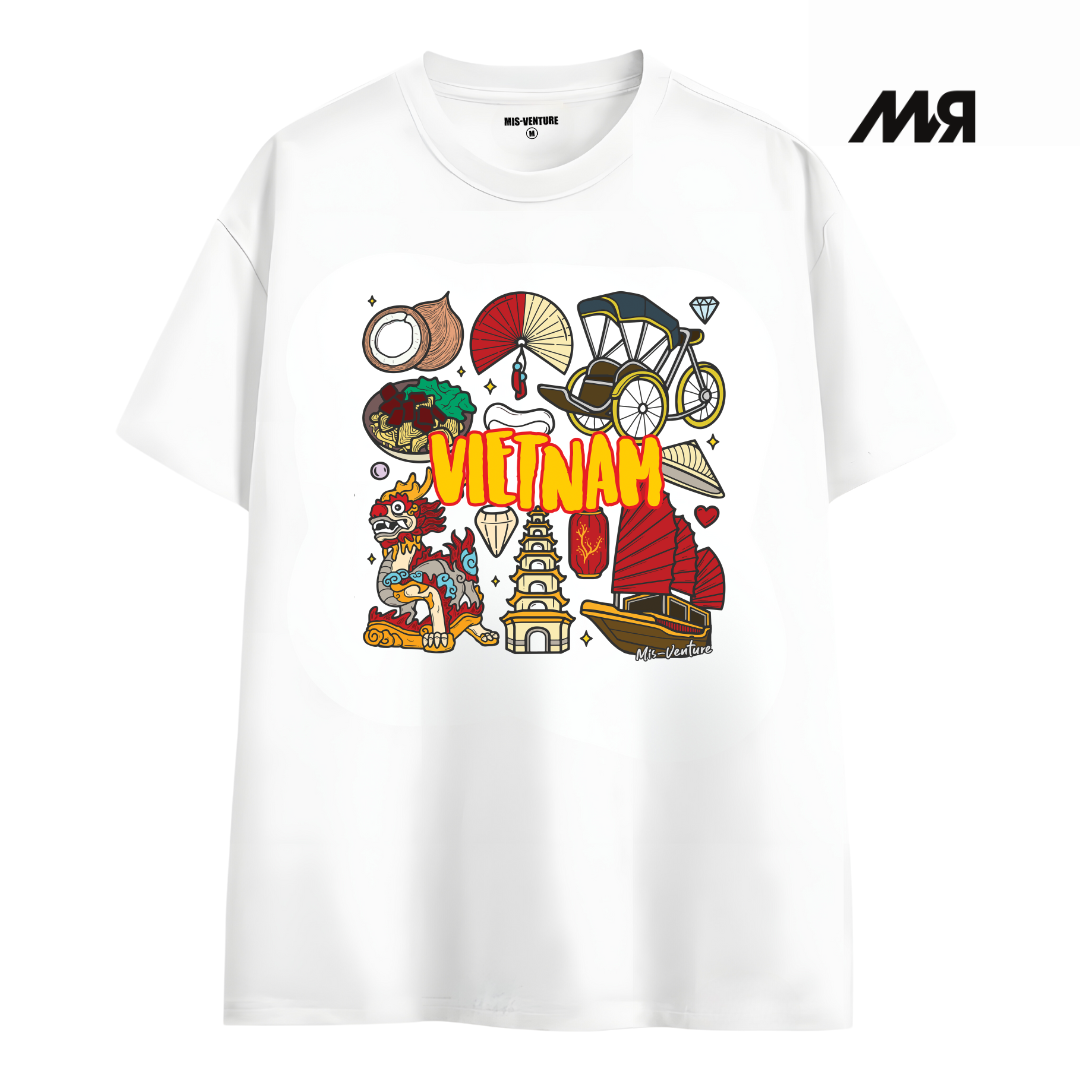 Áo thun unisex MVR hơn 63 tỉnh thành - VIỆT NAM DANH LAM - VN - Đen/ T ...